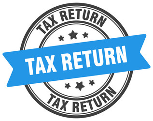 Tax return stamp label on transparent Royalty Free Vector