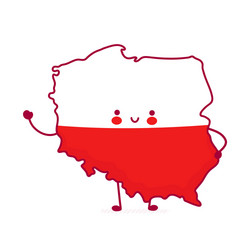 Cute funny smiling happy poland map Royalty Free Vector