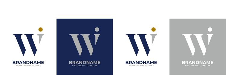 Letter iw line monogram logo suitable Royalty Free Vector