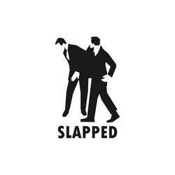Man gets slapped simple flat character Royalty Free Vector