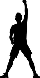 Man Raising Hand Silhouette Royalty Free Vector Image