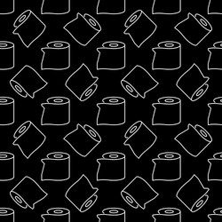 Toilet paper simple outline seamless Royalty Free Vector