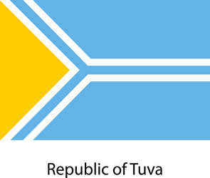 Flag of tuva republic map silhouette Royalty Free Vector