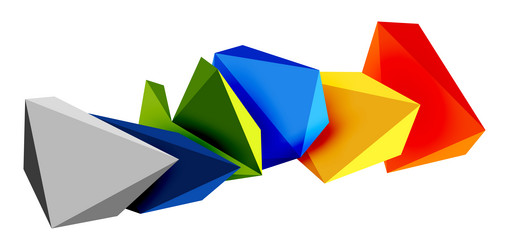 3d low poly triangle design elements Royalty Free Vector