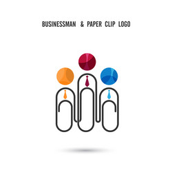 Businessman and paper clip logo design Royalty Free Vector
