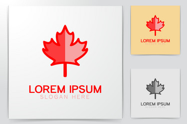 Canadian red maple leaf logo designs inspiration Vector Image
