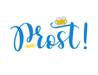 Hand sketched prost in german word as banner Vector Image