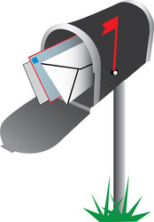 Open red mailbox mail and message Royalty Free Vector Image