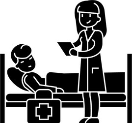 Doctor patient communication icon Royalty Free Vector Image