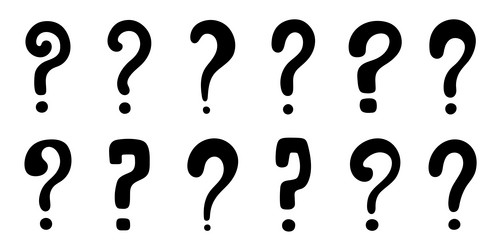 Question mark set hand drawn in simple style Vector Image