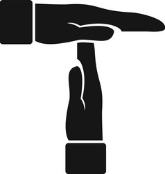 Referee time out sign icon outline soccer Vector Image