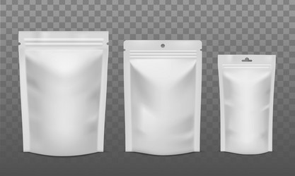 Realistic zip package mockups for advertising Vector Image