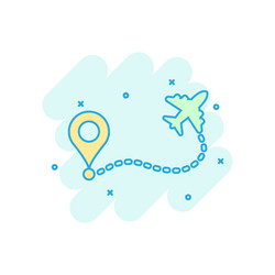 Airplane flight route icon in transparent style Vector Image