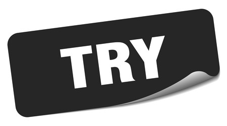 Try sticker try label Royalty Free Vector Image