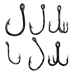 Fishing hook and fish Royalty Free Vector Image