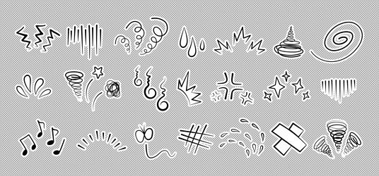 Manga or anime comic emoticon element graphic Vector Image