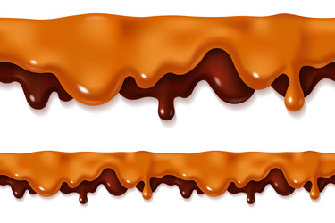 Caramel realistic seamless border Royalty Free Vector Image