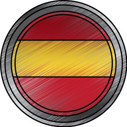 Spain flag round national button icon Royalty Free Vector