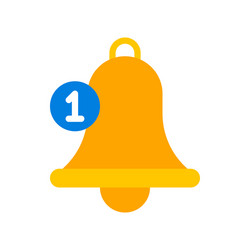 Bell social media flat style icon Royalty Free Vector Image