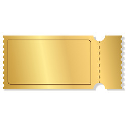 Blank golden coupon or ticket sticker Royalty Free Vector