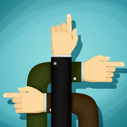 Male hands point the finger direction Royalty Free Vector