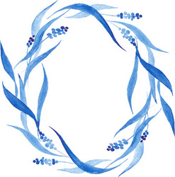 Indigo blue hand drawn seamless border Royalty Free Vector