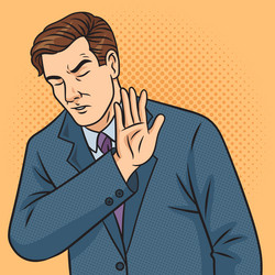 Man dissatisfied refusal gesture meme Royalty Free Vector