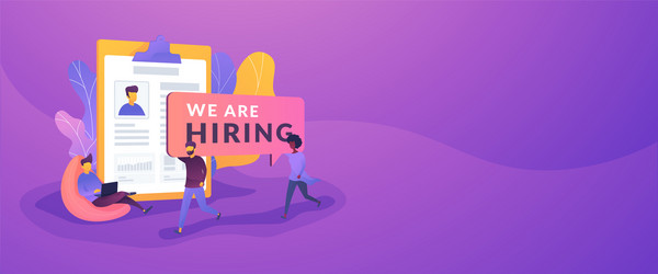 Human resources concept banner header Royalty Free Vector