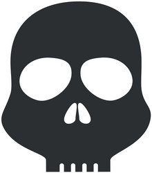Skull alert symbol icon Royalty Free Vector Image