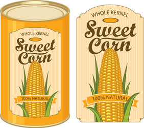 Set a tin cans with labels Royalty Free Vector Image