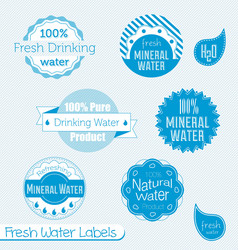 Water labels set Royalty Free Vector Image - VectorStock