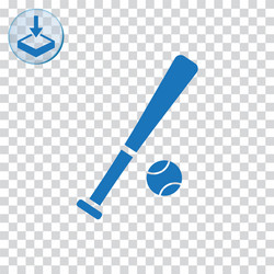 Baseball bat and ball icon for web mobile Vector Image