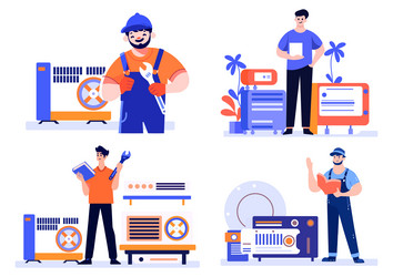 Air Conditioner Repair Man Cartoon Vector Images (over 290)