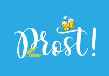 Hand sketched prost in german word as banner Vector Image