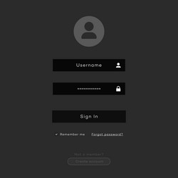 Login form page template flat style Royalty Free Vector