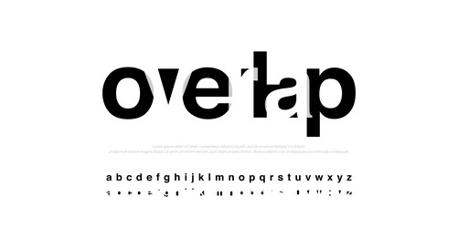 Modern alphabet overlap font Royalty Free Vector Image