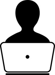 User icon with laptop computer male person Vector Image