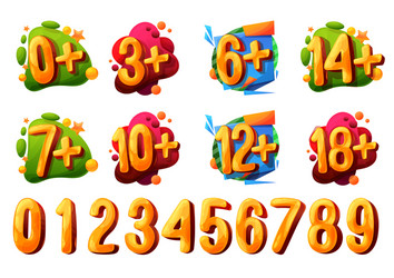Age requirement icons restriction Royalty Free Vector Image