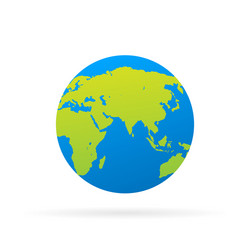 Planet earth icon with hand flat Royalty Free Vector Image