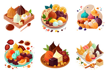 Set of muslim sweets ramadan Royalty Free Vector Image