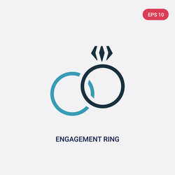 Two color engagement ring icon from love wedding Vector Image