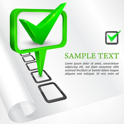 Green check box with mark Royalty Free Vector Image