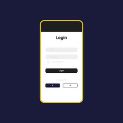 Mockup screen with login form Royalty Free Vector Image