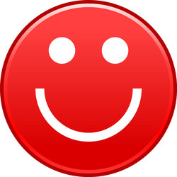 Red smiling face cheerful smiley happy emoticon Vector Image