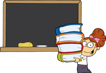 Student with books cartoon Royalty Free Vector Image