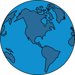 World map globe cartoon Royalty Free Vector Image