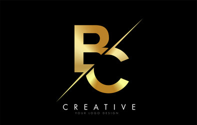 Creative black letters bc b c logo with leading Vector Image