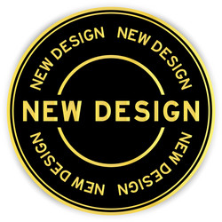 Black and gold color round label sticker Vector Image