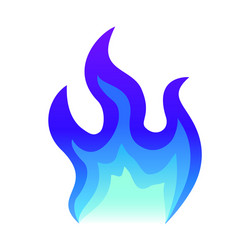 Set of blue fire icons flat fire flame Royalty Free Vector