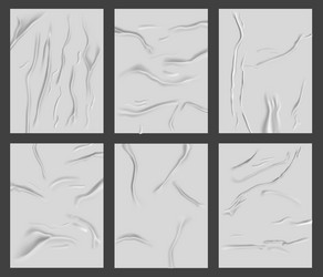 Wrinkled paper white realistic poster Royalty Free Vector